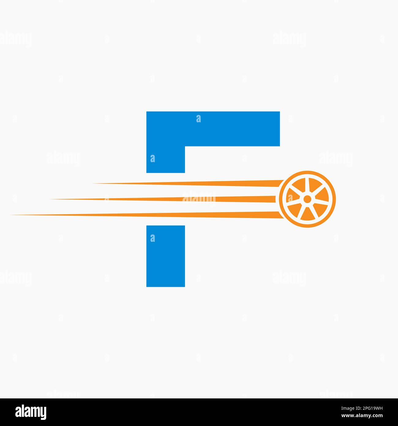 Sport Car Letter F Automotive Logo Concept With Transport Tyre Icon ...