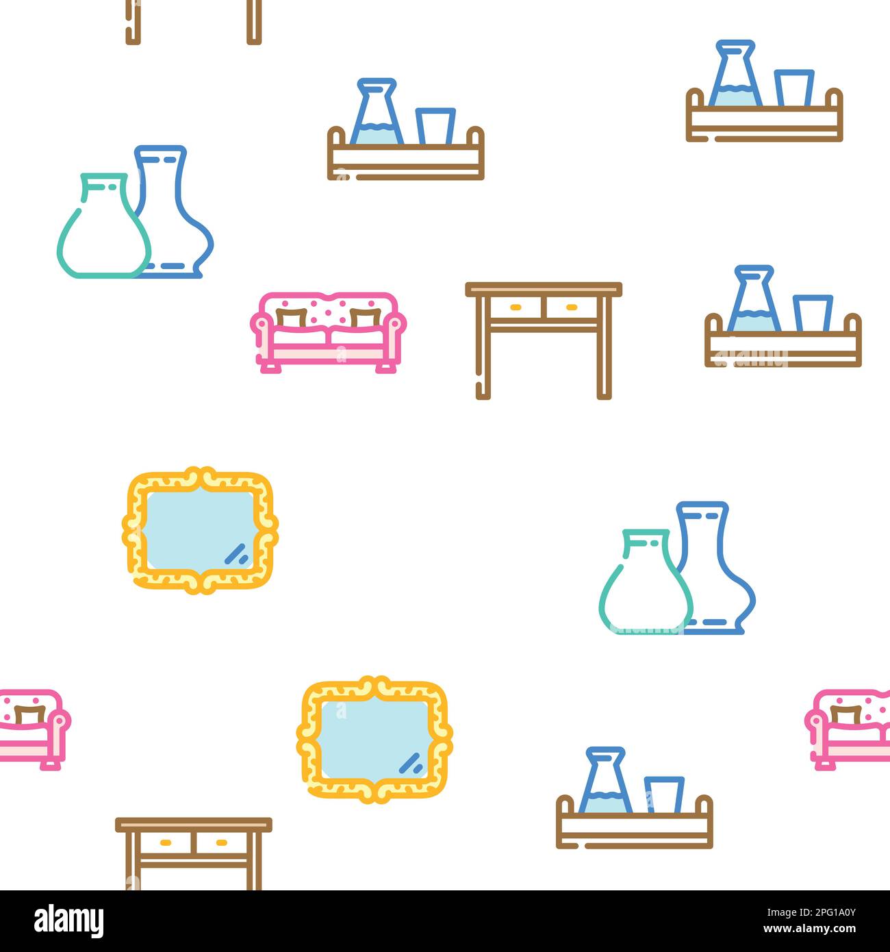 living room interior vector seamless pattern Stock Vector Image & Art ...