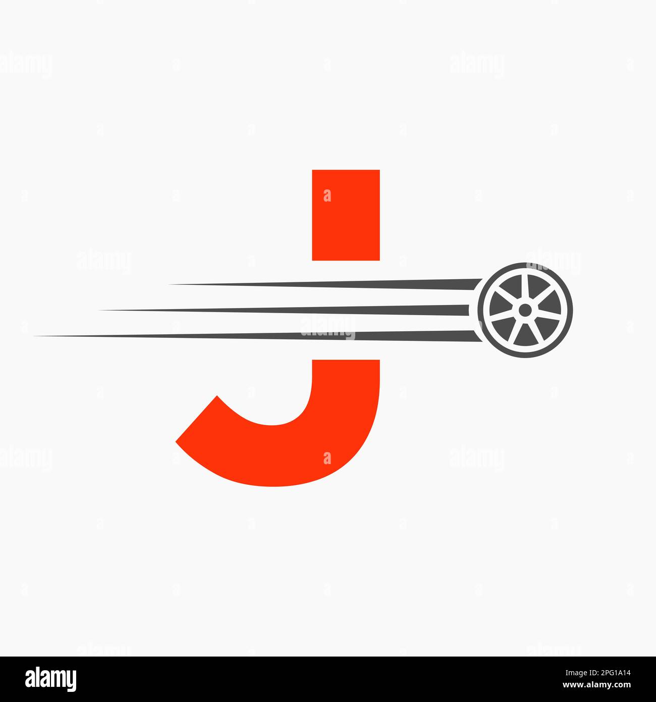 Sport Car Letter J Automotive Logo Concept With Transport Tyre Icon ...