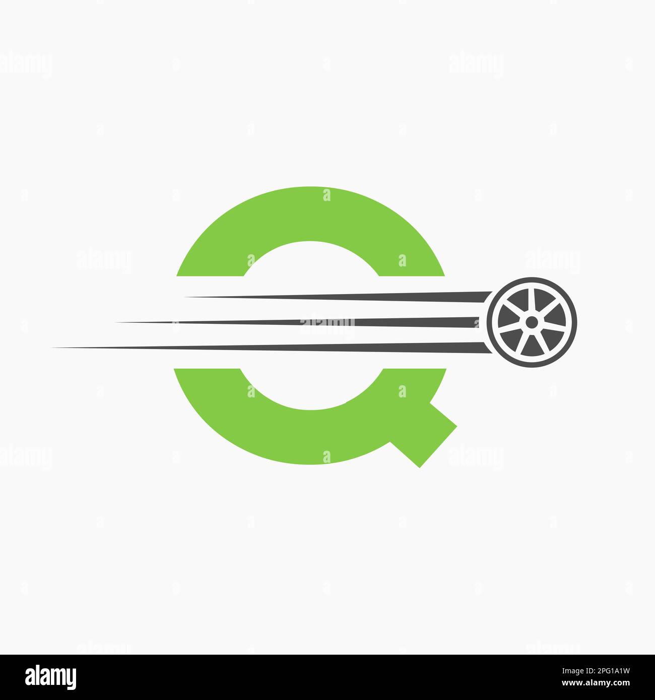 Sport Car Letter Q Automotive Logo Concept With Transport Tyre Icon ...