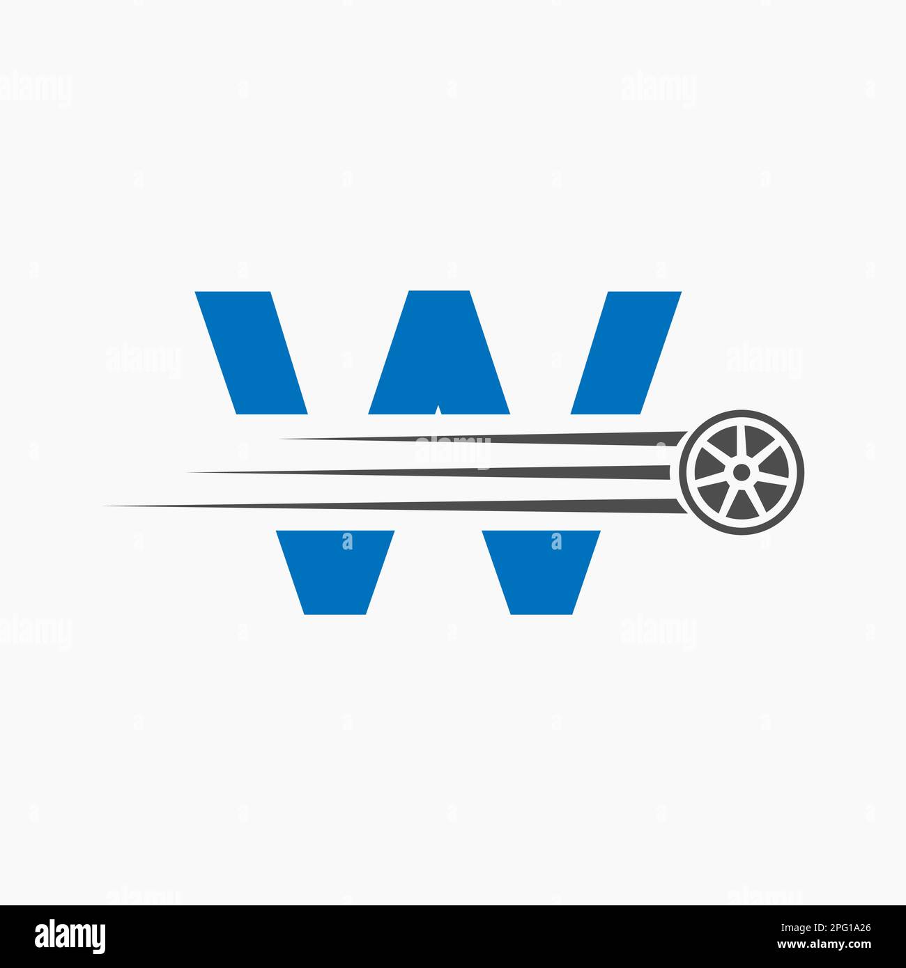 Sport Car Letter W Automotive Logo Concept With Transport Tyre Icon ...