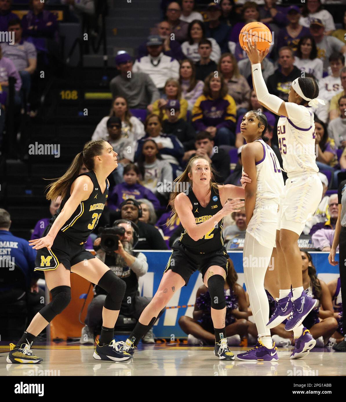 Baton Rouge, USA. 19th Mar, 2023. LSU Tigers guard Alexis Morris (45 ...