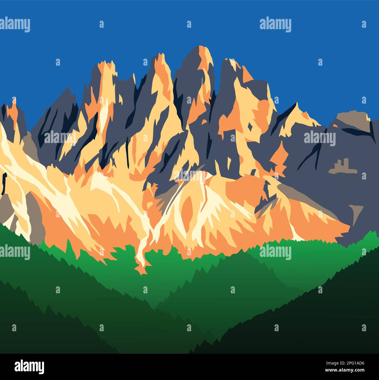 Italy alpine landscape Stock Vector Images - Alamy