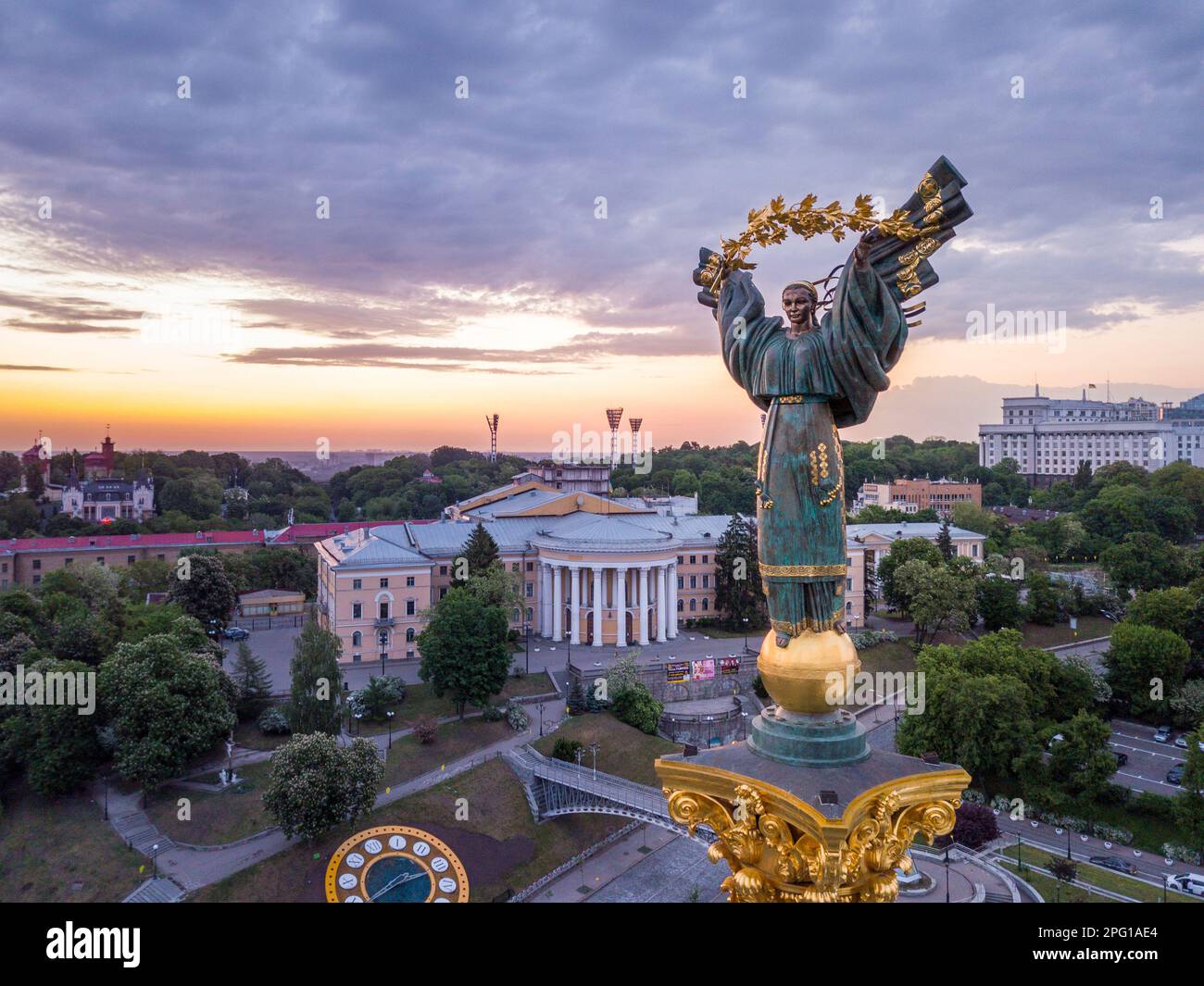 Monument of Independence of Ukraine in Kyiv. Historical sights of ...