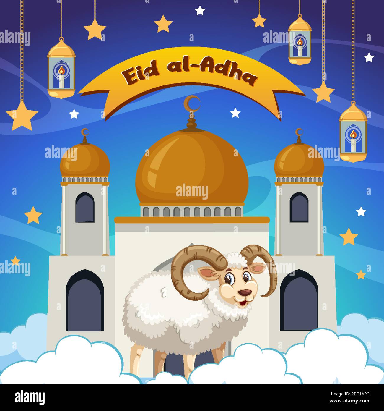 Eid al-Adha Banner Design illustration Stock Vector Image & Art - Alamy