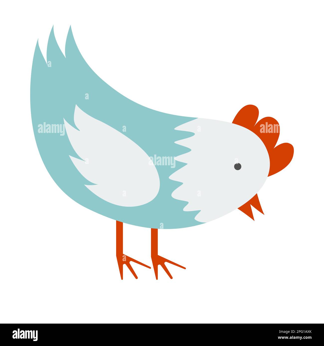 Cute hen in a flat cartoon style. Vector illustration Stock Vector ...