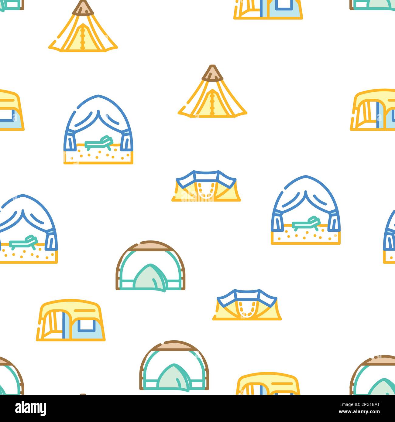 tent equipment tourism vector seamless pattern Stock Vector Image & Art ...