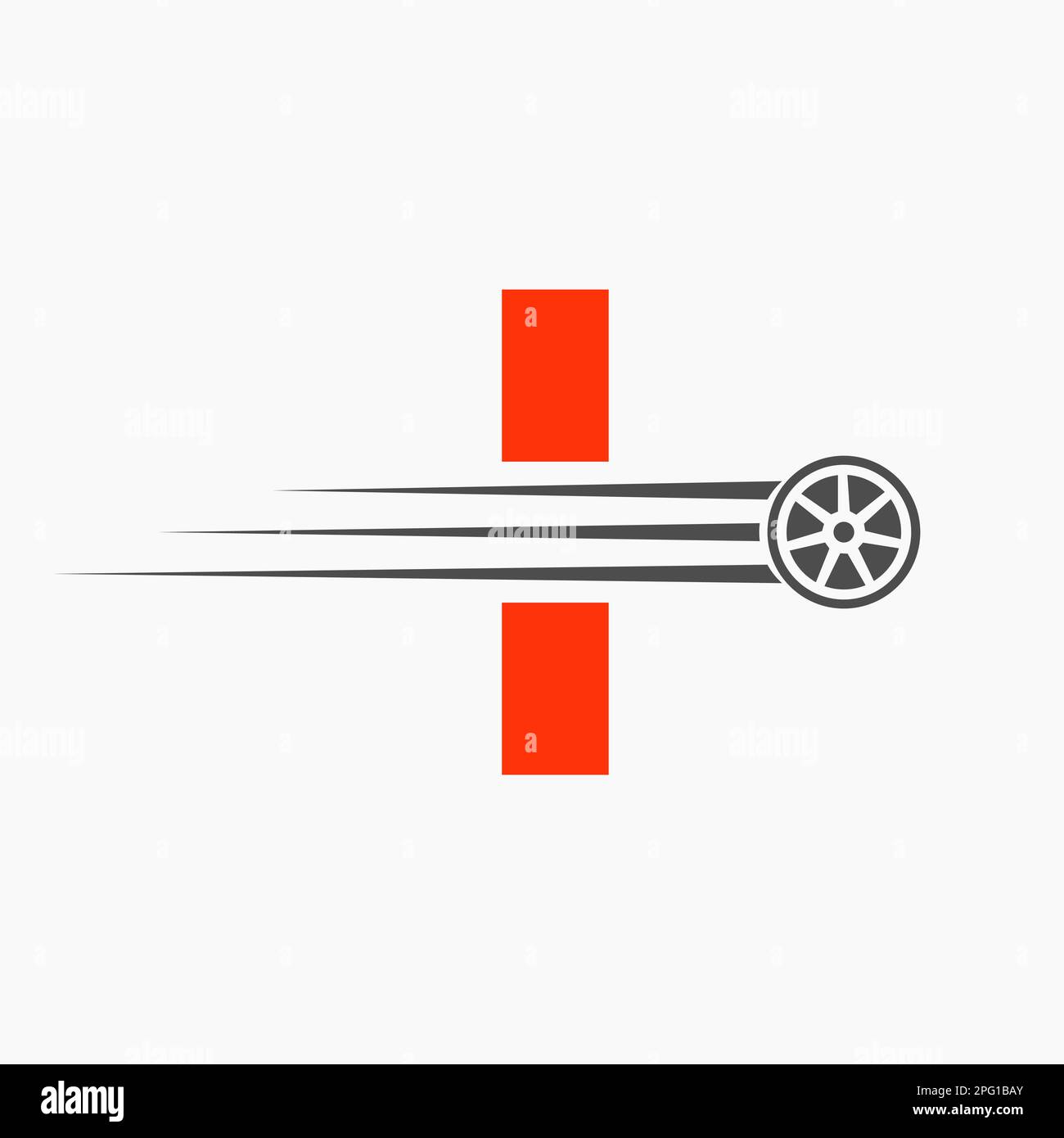 Sport Car Letter I Automotive Logo Concept With Transport Tyre Icon ...