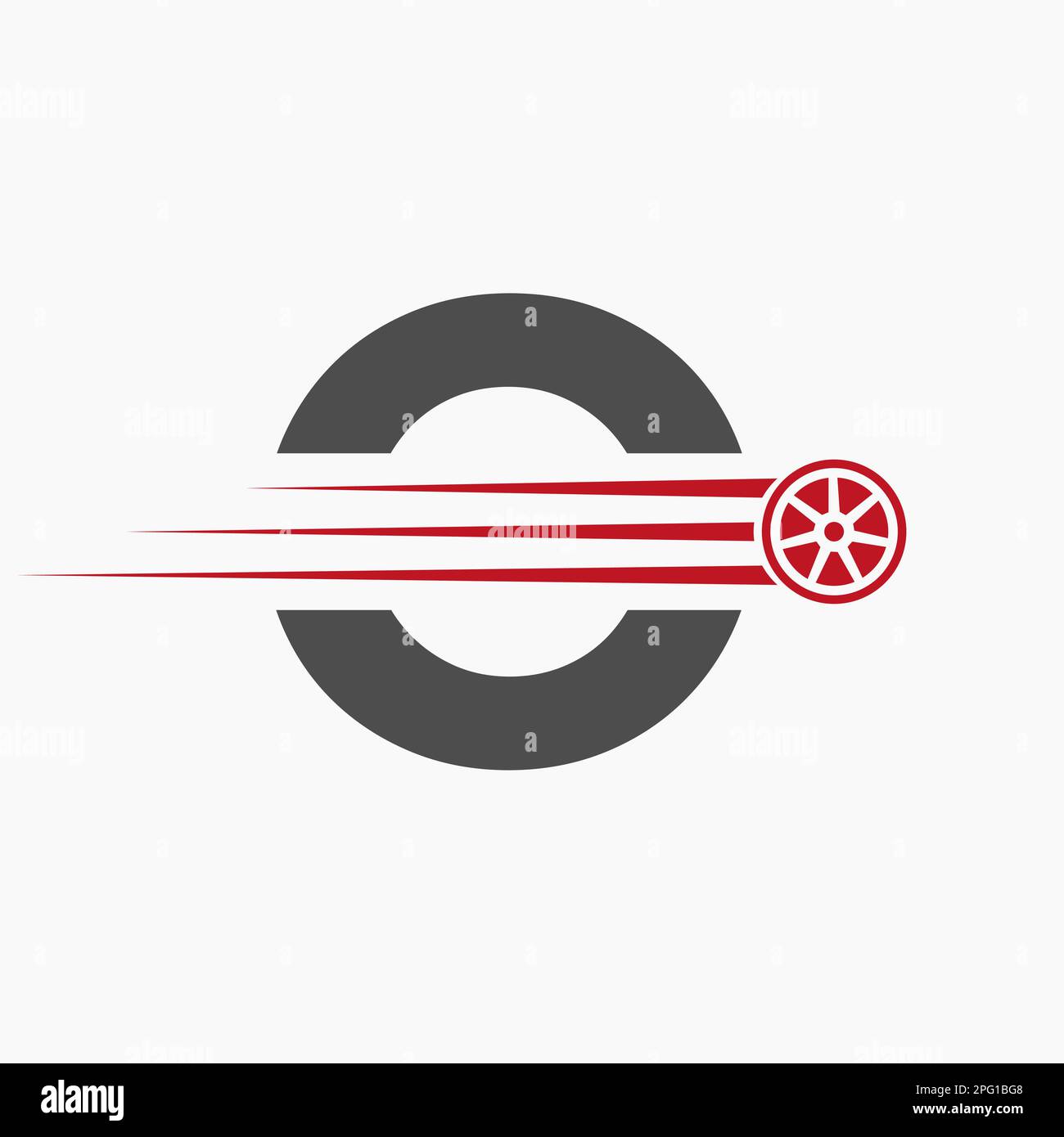Sport Car Letter O Automotive Logo Concept With Transport Tyre Icon ...