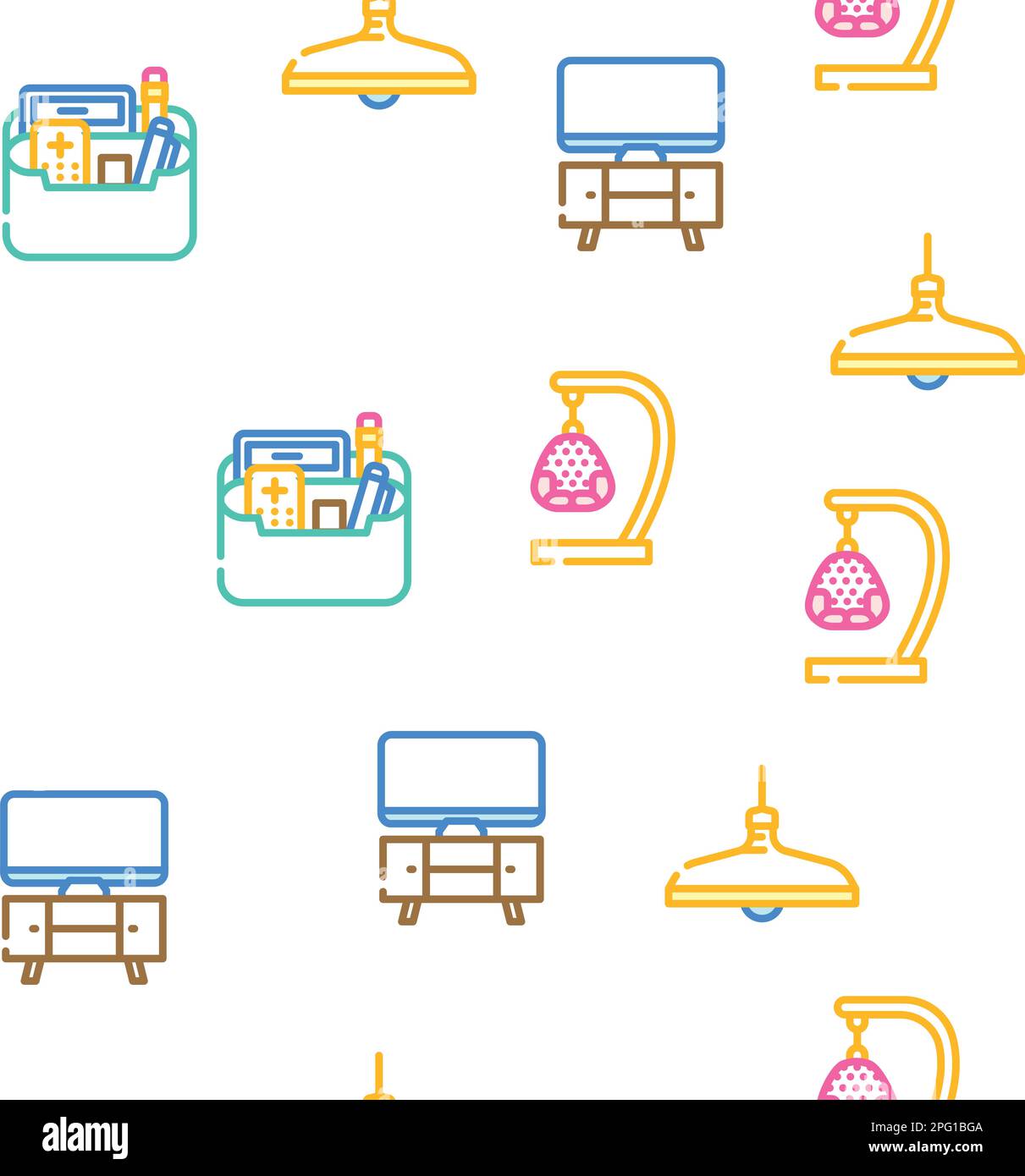 living room interior vector seamless pattern Stock Vector Image & Art ...