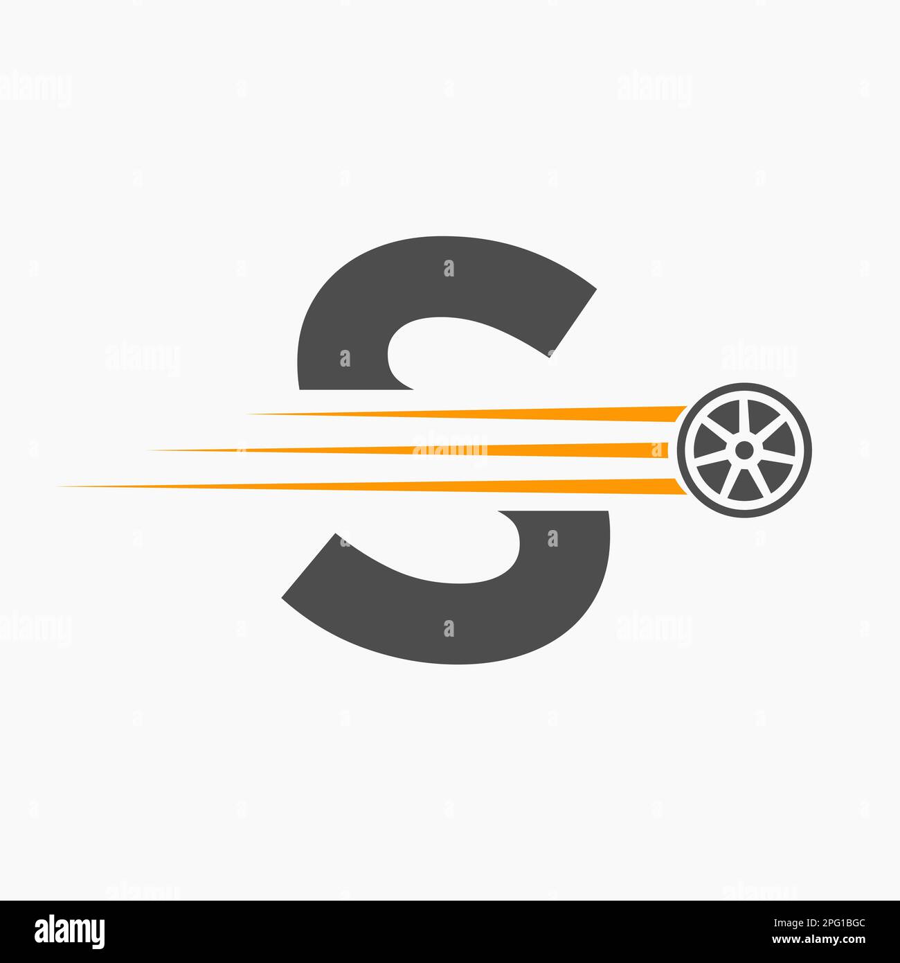 Sport Car Letter S Automotive Logo Concept With Transport Tyre Icon ...