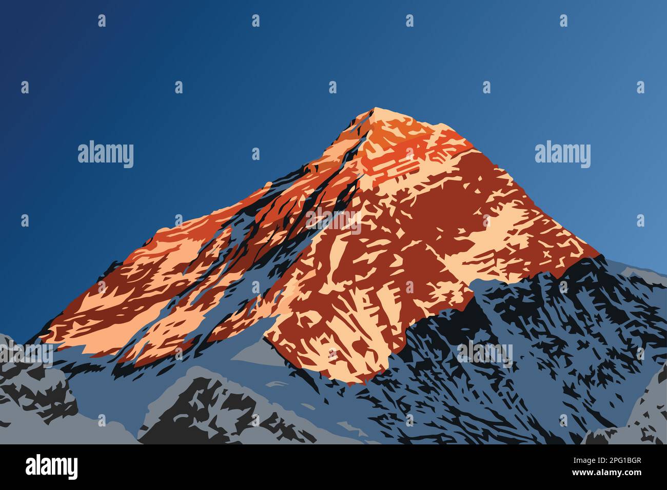 Himalaya range seen from Stock Vector Images - Alamy