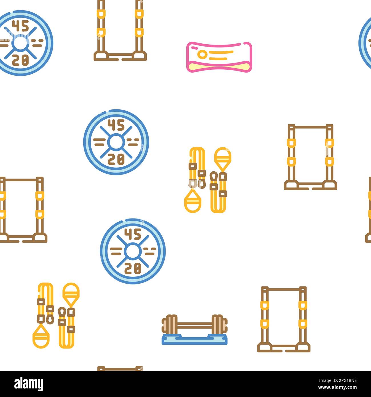 fitness gym exercise vector seamless pattern Stock Vector Image & Art ...