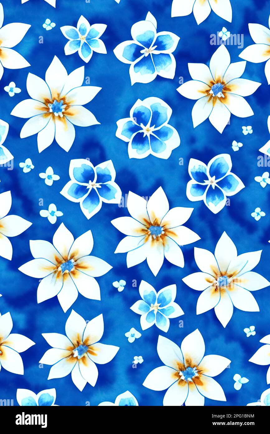 seamless water color floral pattern. illustration Stock Photo - Alamy