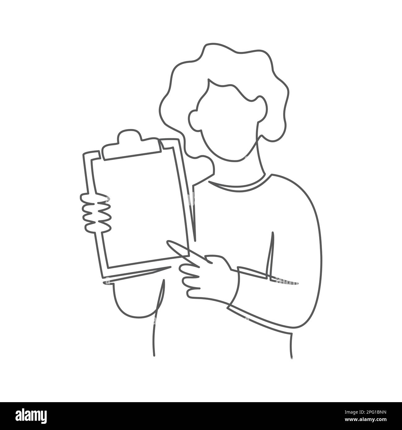 Presentation One line drawing on white background Stock Vector Image ...