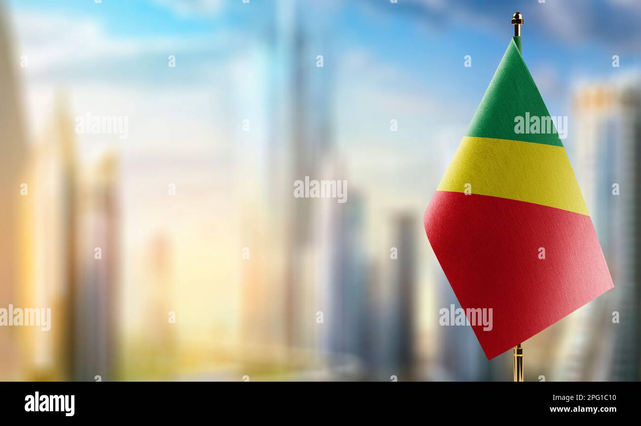 Small flags of the Congo on an abstract blurry background Stock Photo ...