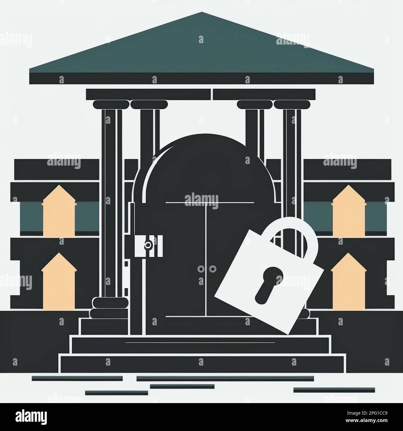 Closed bank with lock. Concept and idea of bankruptcy Stock Photo - Alamy