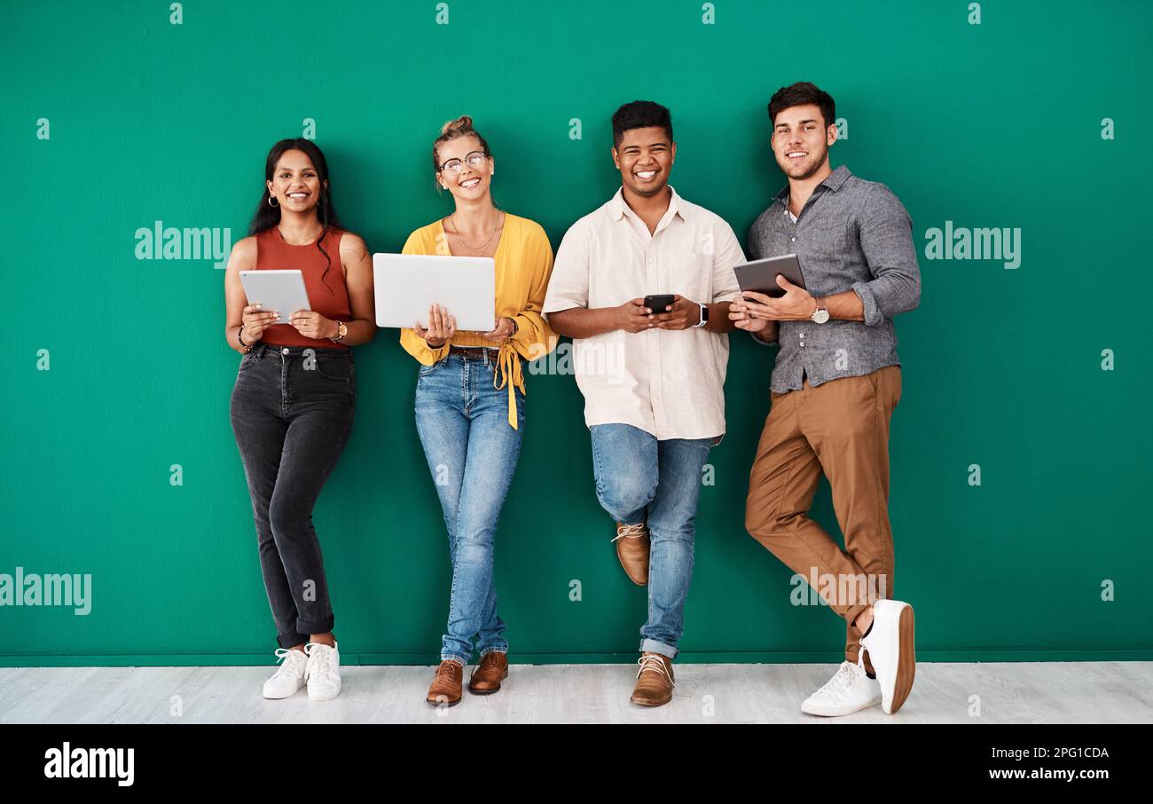 We cant function without our connections. Portrait of a group of young ...