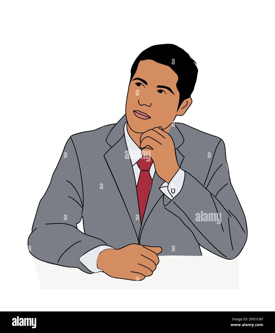 Asian man thinking Stock Vector Images - Alamy