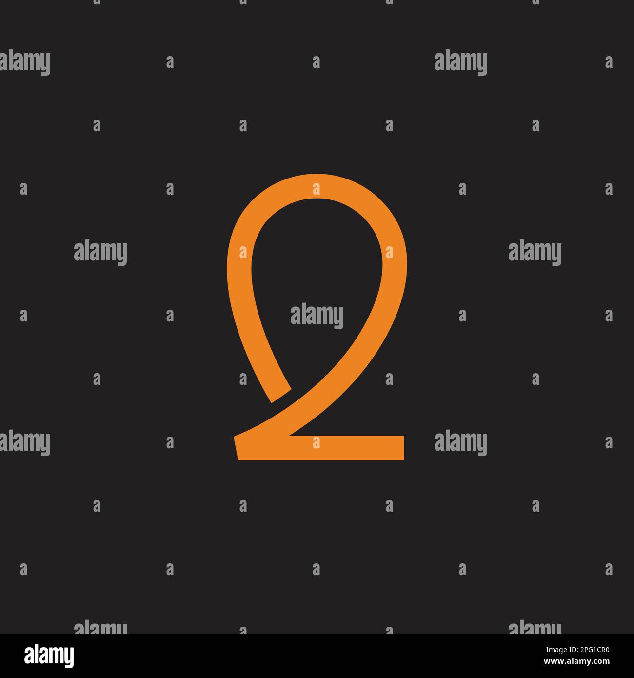 number 2 two loop line simple logo Stock Vector Image & Art - Alamy