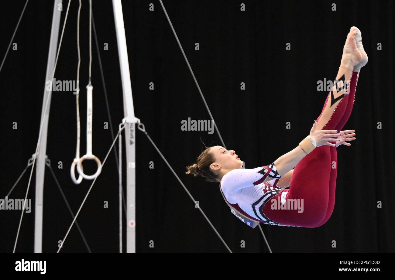 Stuttgart, Germany. 19th Mar, 2023. Gymnastics, DTB Cup, Mixed. Sarah ...