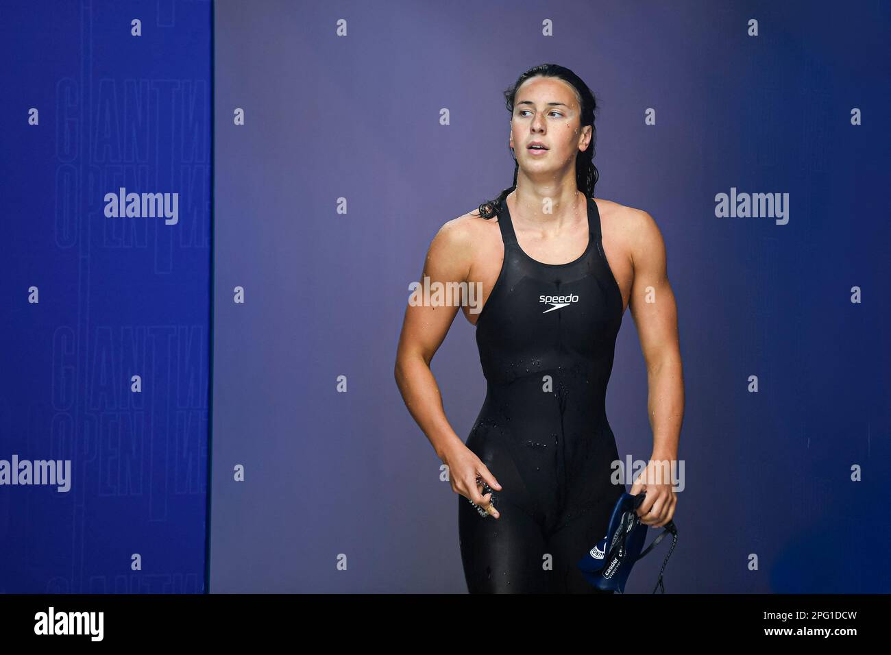 Cyrielle Duhamel during a new swimming competition, the Giant Open on ...