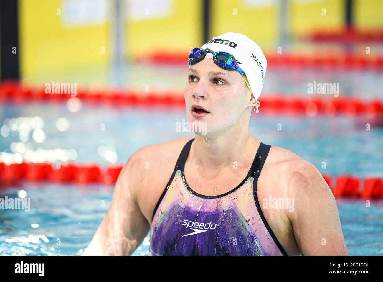 Paris, France. 19th Mar, 2023. Marie Wattel during a new swimming ...
