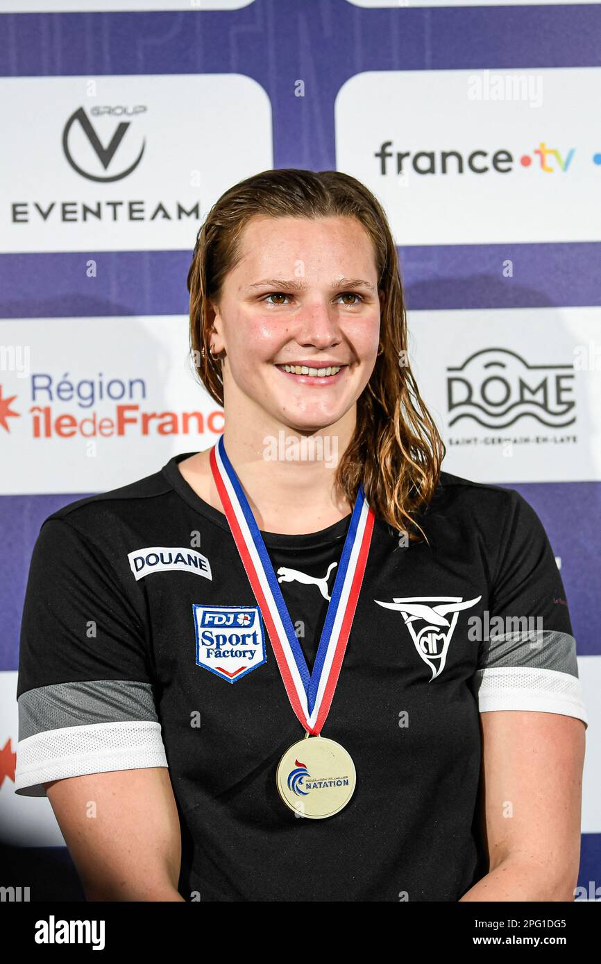 Marie Wattel during a new swimming competition, the Giant Open on March ...