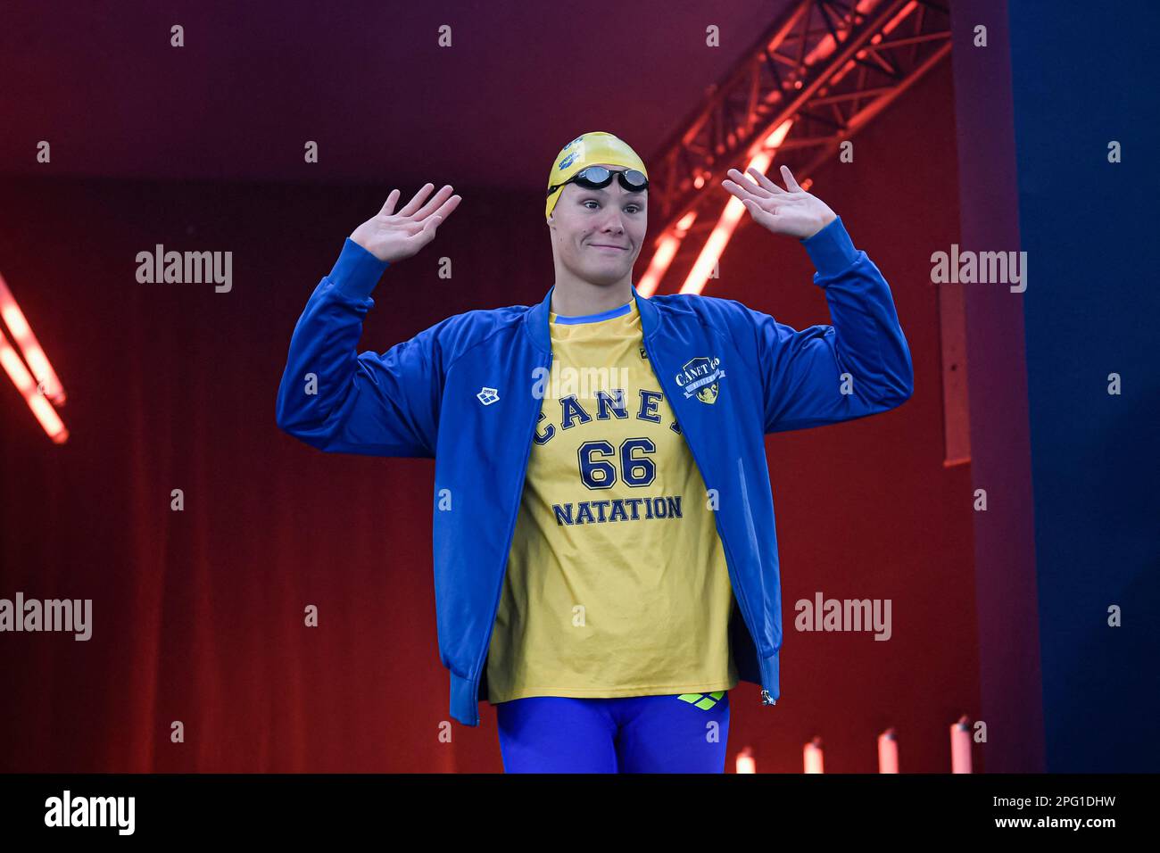 Paris, France. 19th Mar, 2023. Pauline Mahieu during a new swimming ...
