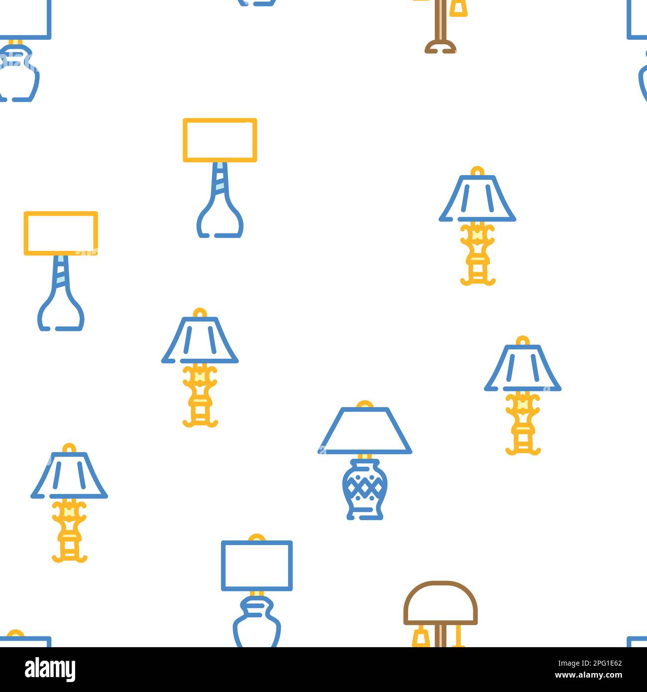 lamp table light home desk vector seamless pattern Stock Vector Image ...