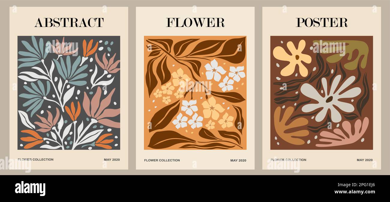 Set of abstract flower posters vector art Stock Vector Image & Art - Alamy