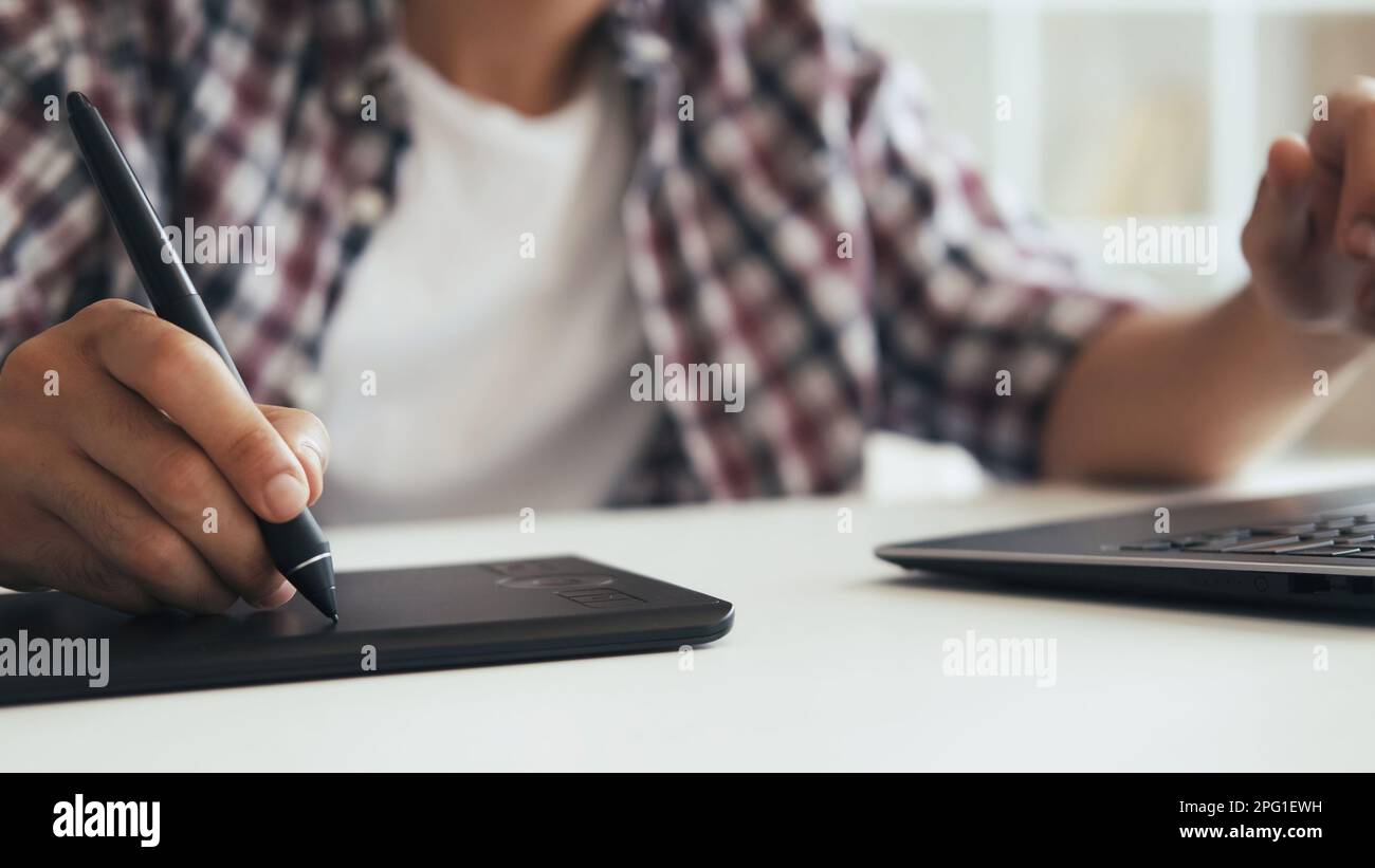 Graphic designer digital drawing artist sketching Stock Photo - Alamy