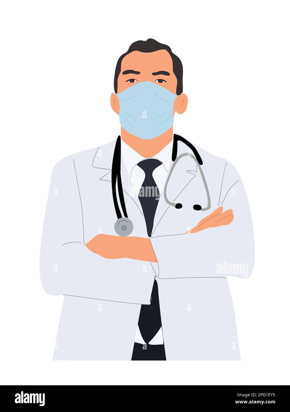 Confident male doctor character vector isolated Stock Vector Image ...