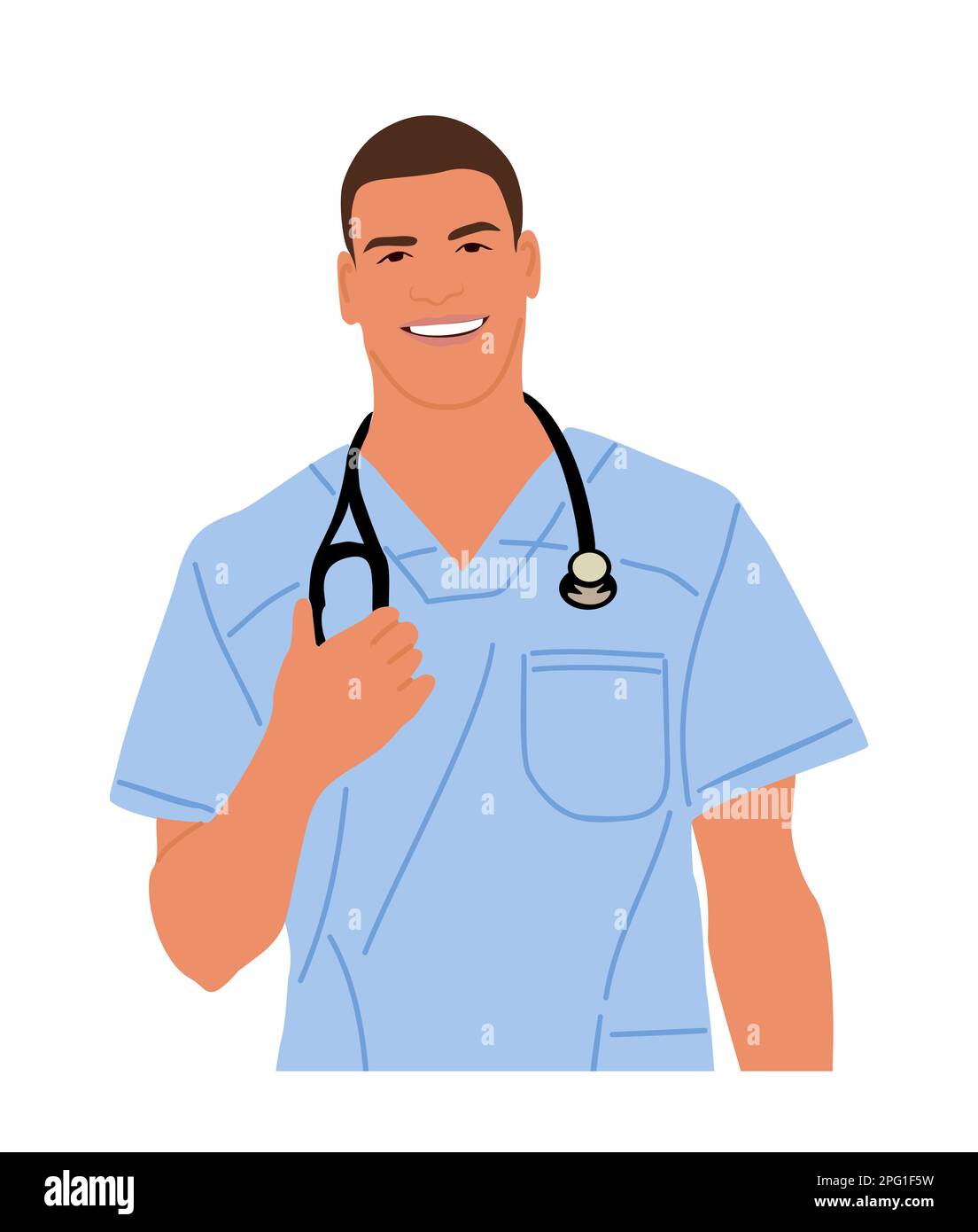 Young smiling male doctor vector isolated on white Stock Vector Image ...