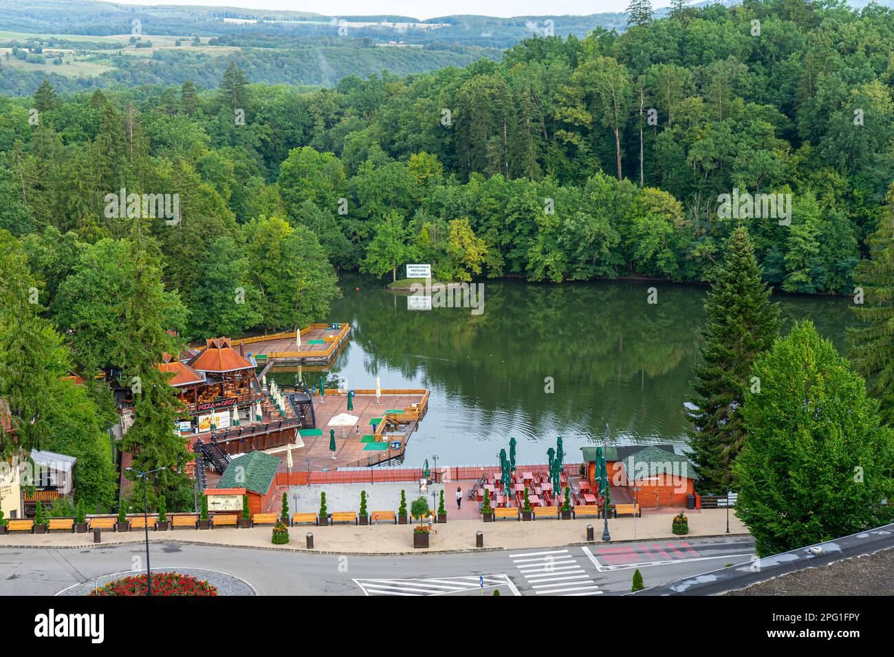 SOVATA, ROMANIA - AUGUST 24, 2022: Sovata city and Ursul lake resort ...