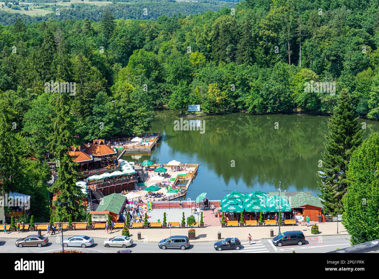 SOVATA, ROMANIA - AUGUST 24, 2022: Sovata city and Ursul lake resort ...
