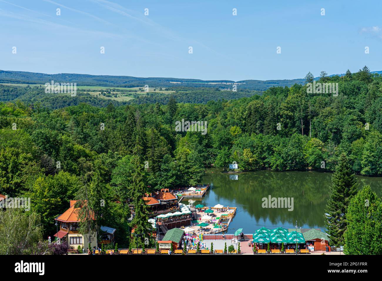 SOVATA, ROMANIA - AUGUST 24, 2022: Sovata city and Ursul lake resort ...