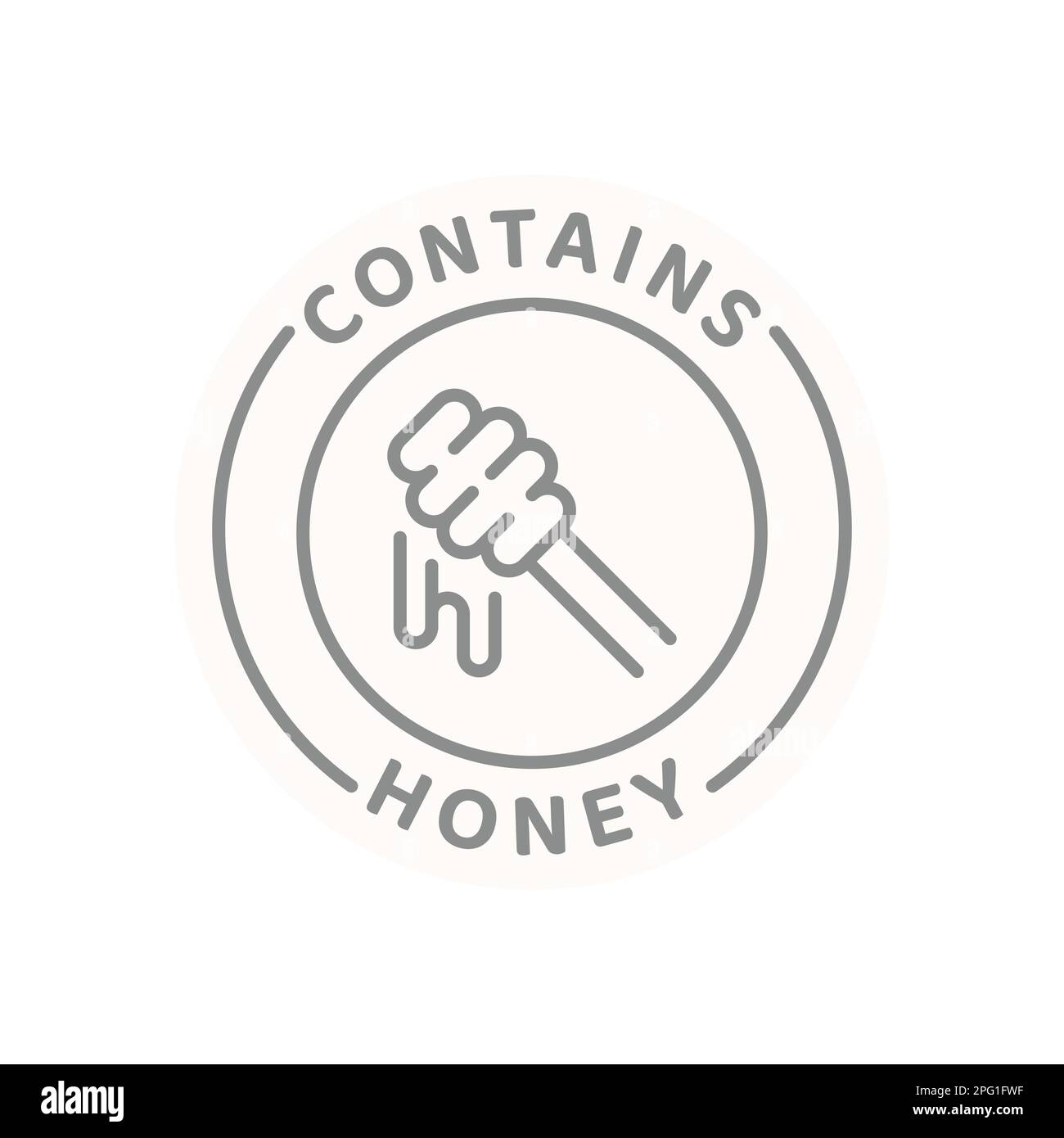 Contains honey vector line label. Food ingredient allergen badge Stock ...