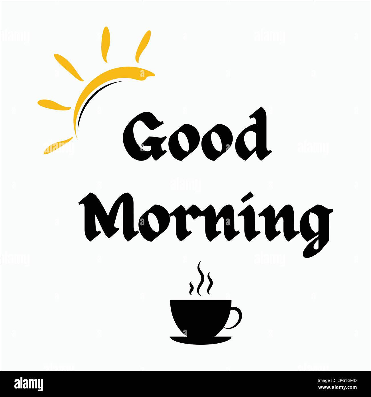 Good morning greeting with flowers and coffee Stock Vector Images - Alamy