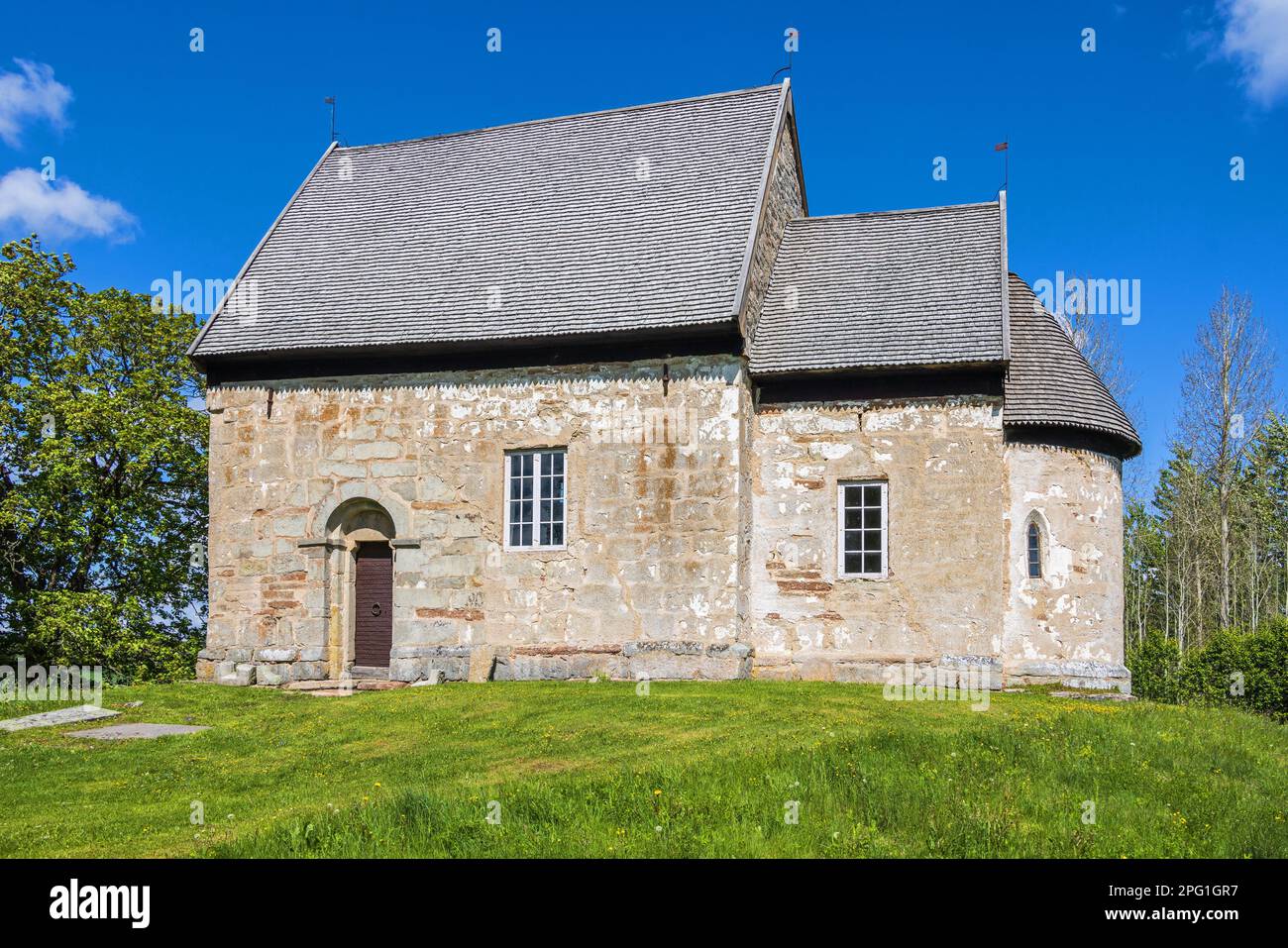 Old medieval church on a hill Stock Photo - Alamy
