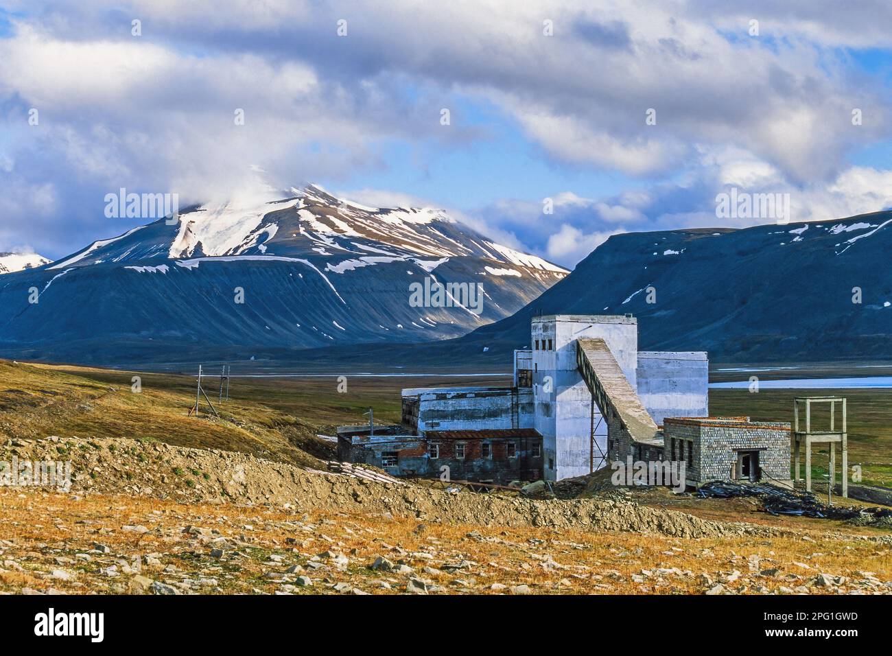 Old mine buildings on Svalbard Stock Photo - Alamy