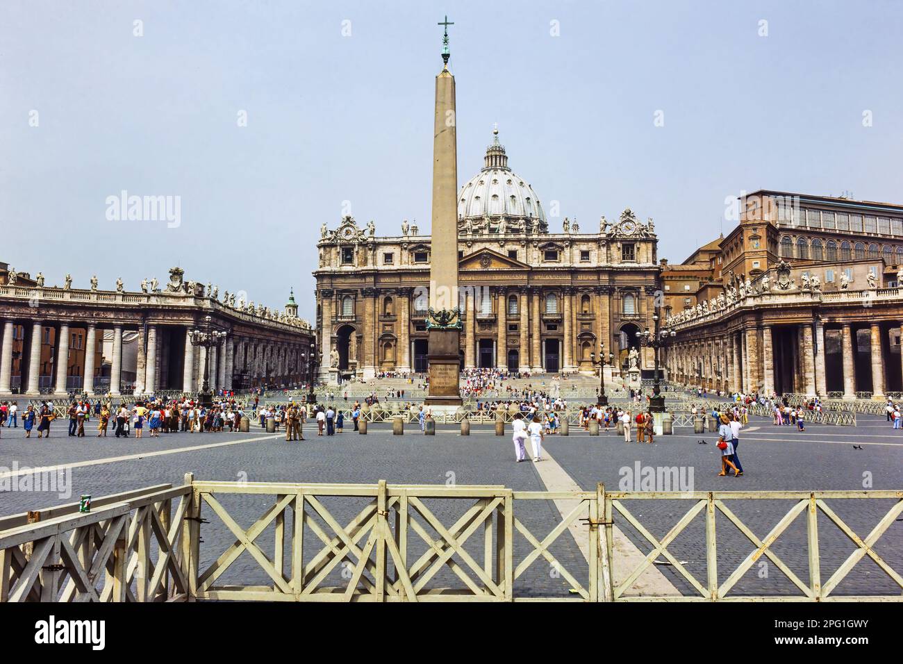 Saint Peter's Square with the famous Saint Peter's Basilica Stock Photo ...