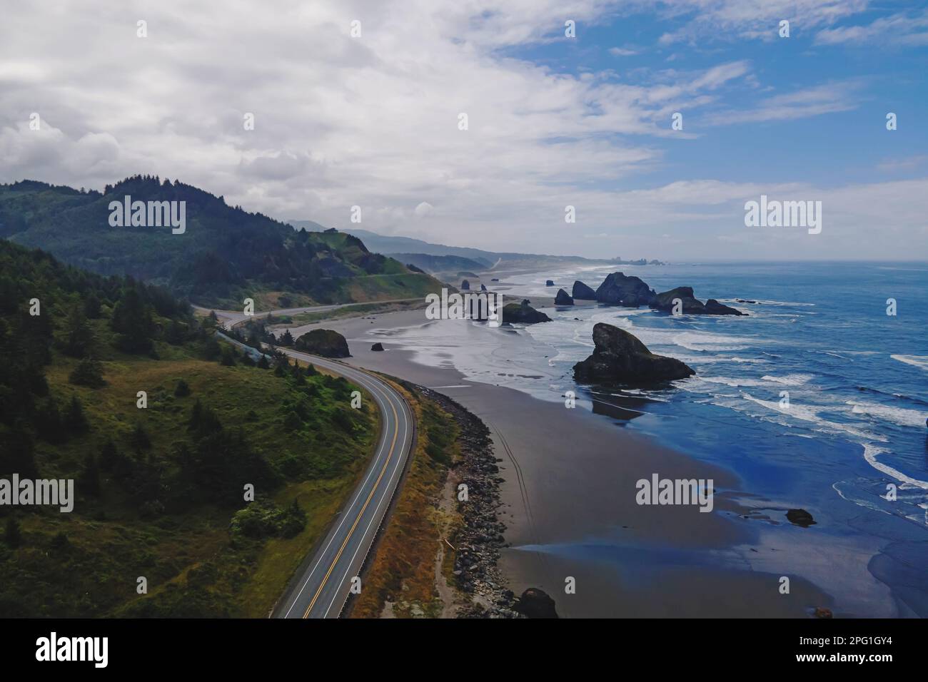 Aerial view oregon coast hi-res stock photography and images - Alamy