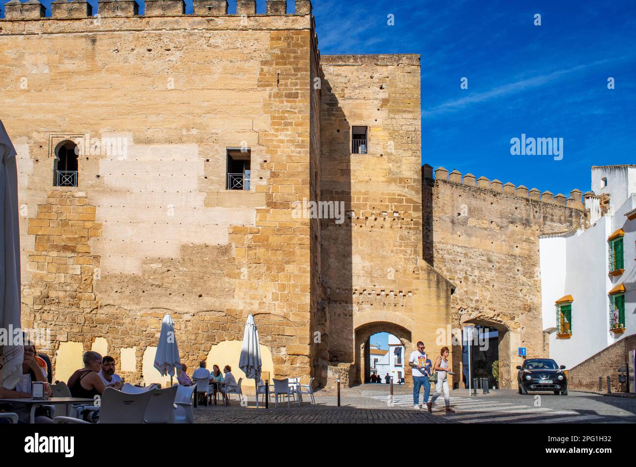 Alcazar de la Puerta de Sevilla. The Seville Gate Citadel. Old town ...
