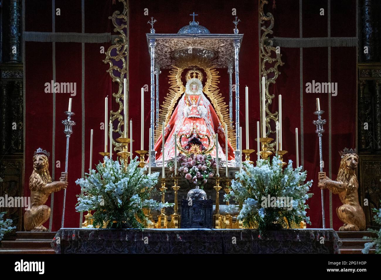 Virgin of Grace, Old town Carmona Seville Andalusia South of Spain. The ...