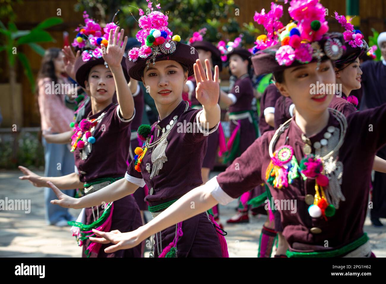 People of Achang ethnic group show the cultural customs and traditional ...