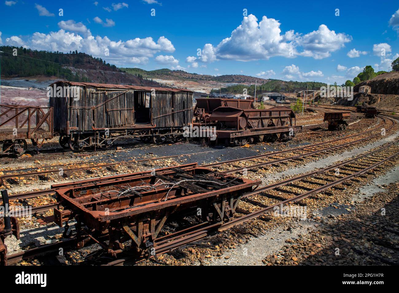 Old abandoned steam trains seen from the touristic train used for ...