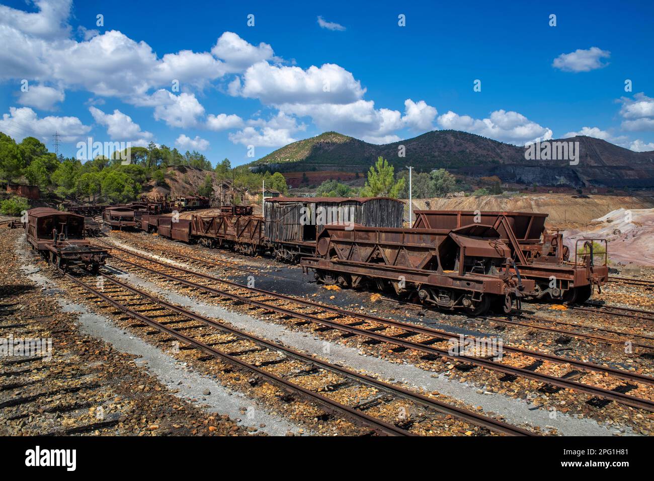 Old abandoned steam trains seen from the touristic train used for ...
