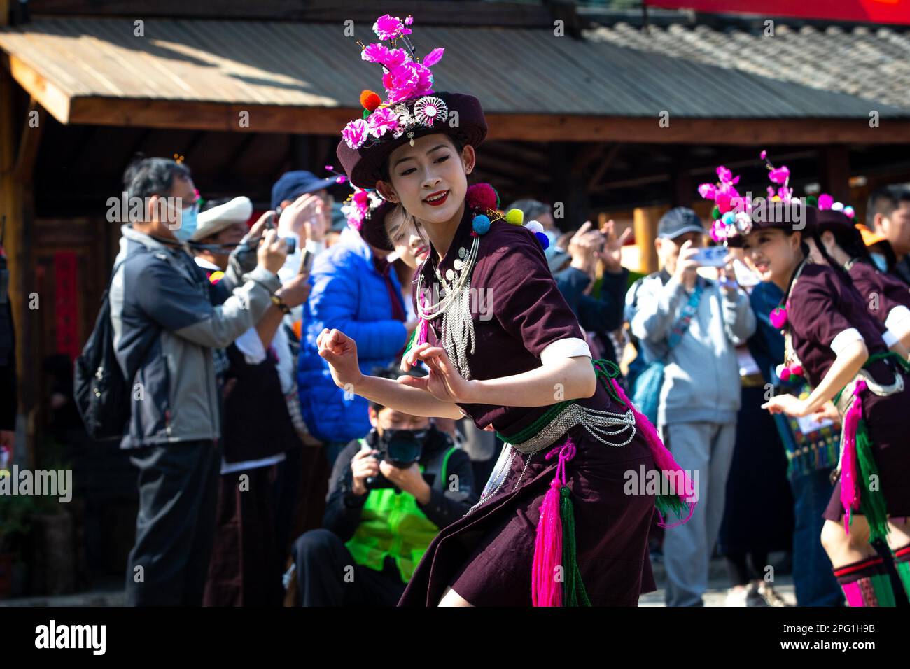People of Achang ethnic group show the cultural customs and traditional ...
