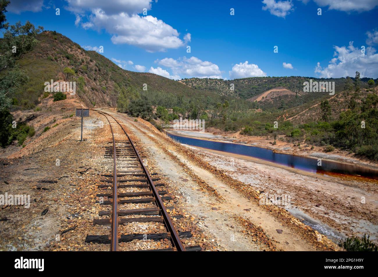 Railway of the touristic train used for tourist trip through the ...